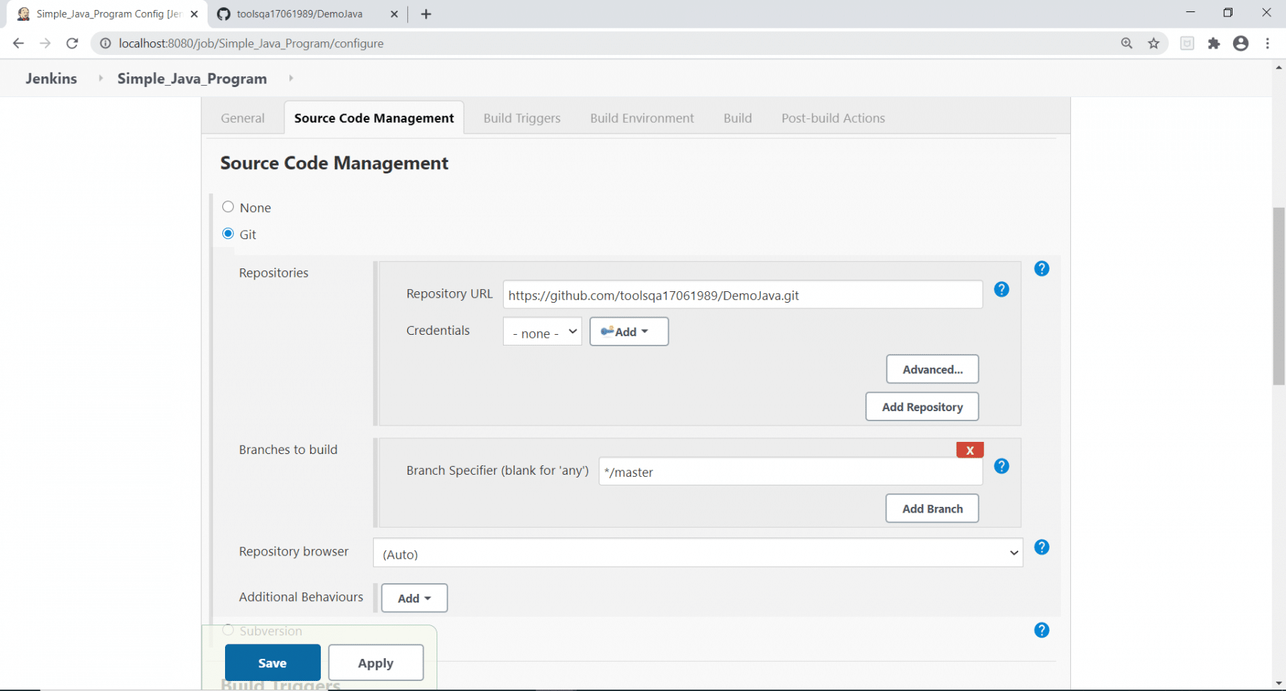 How to Set up Jenkins Integration of your project with GitHub Repository?